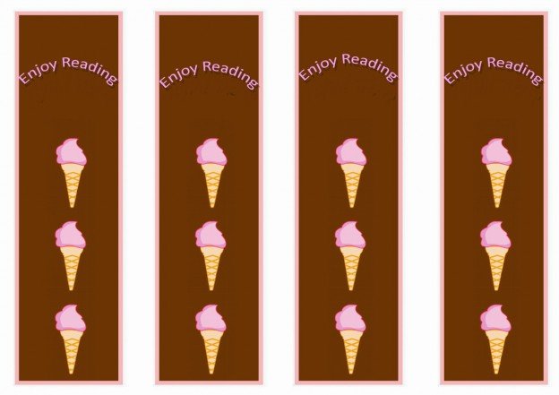 Ice Cream Bookmarks – Birthday Printable