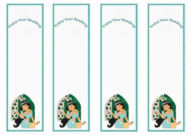 Princess Jasmine Bookmarks – Birthday Printable