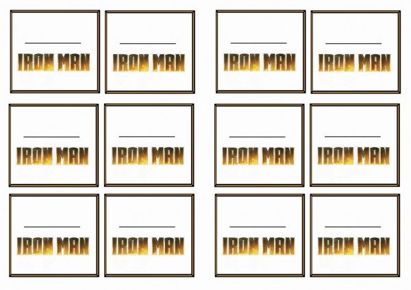 Iron Man Name Tags – Birthday Printable