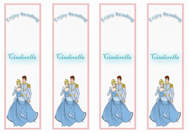 Cinderella Bookmarks – Birthday Printable
