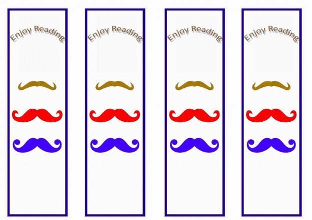 Mustache Bookmarks – Birthday Printable