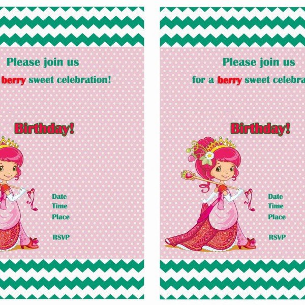 Strawberry Shortcake Birthday Invitations – Birthday Printable