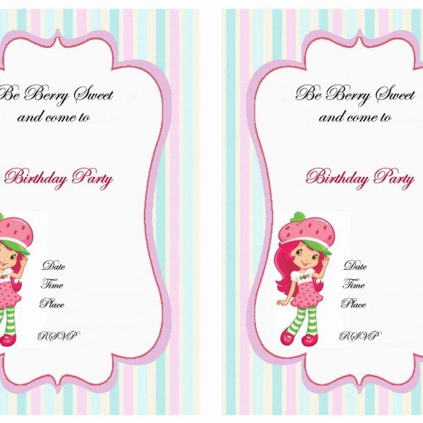 Strawberry Shortcake Birthday Invitations – Birthday Printable