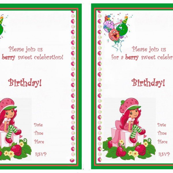 Strawberry Shortcake Birthday Invitations – Birthday Printable