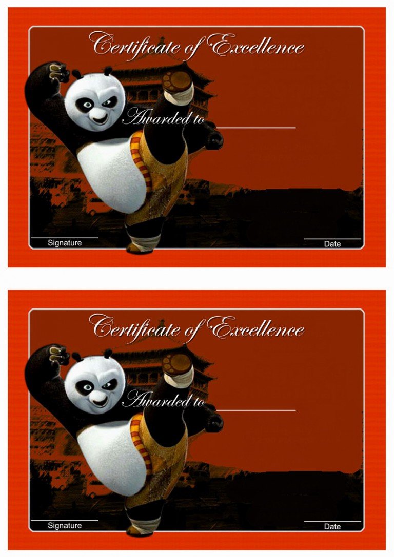 Kung Fu Panda Awards – Birthday Printable