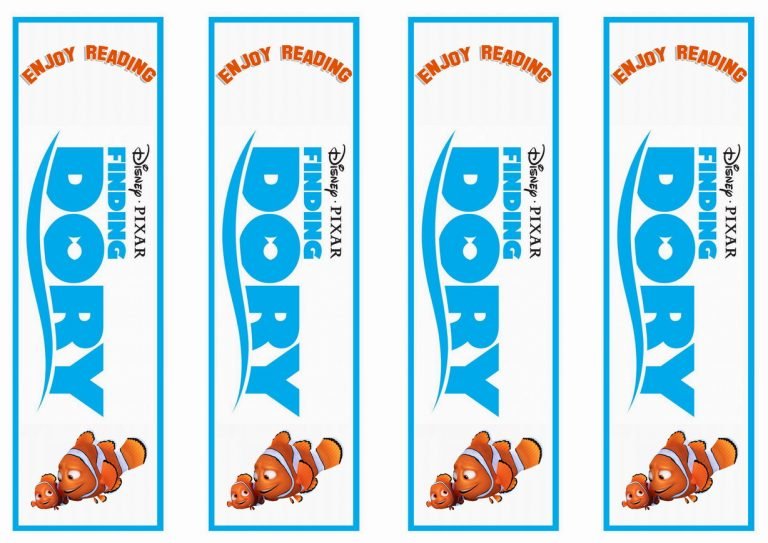 Finding Dory Bookmarks – Birthday Printable