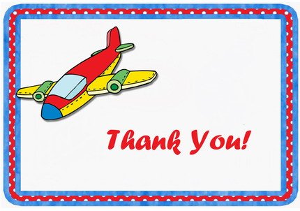 Airplane Thank you Cards – Birthday Printable