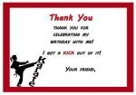 Karate Thank you Cards – Birthday Printable